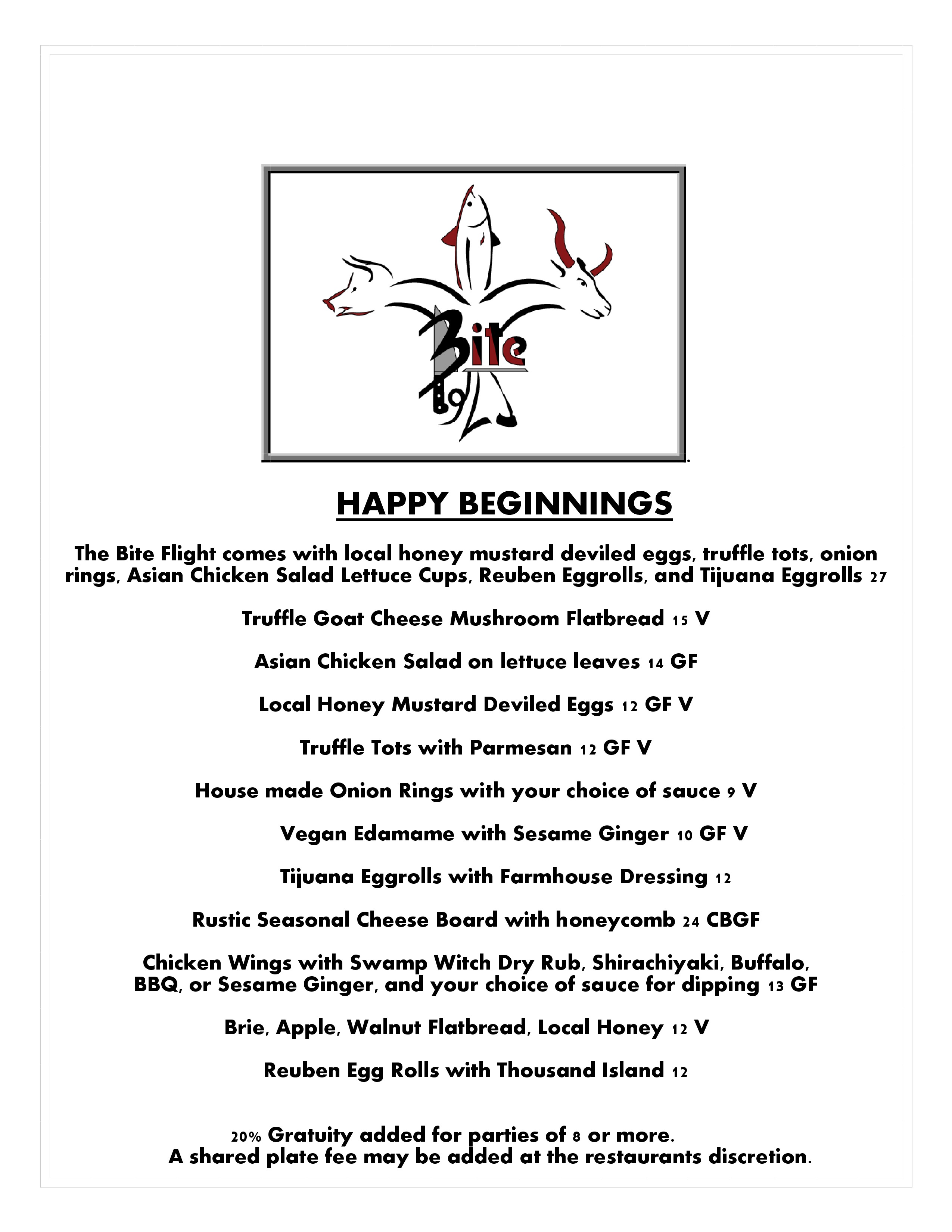 Menu – Bite Restaurant