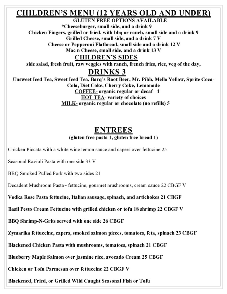 Menu – Bite Restaurant