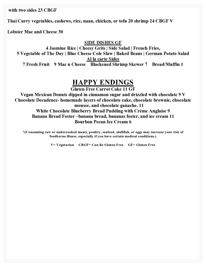 Menu – Bite Restaurant